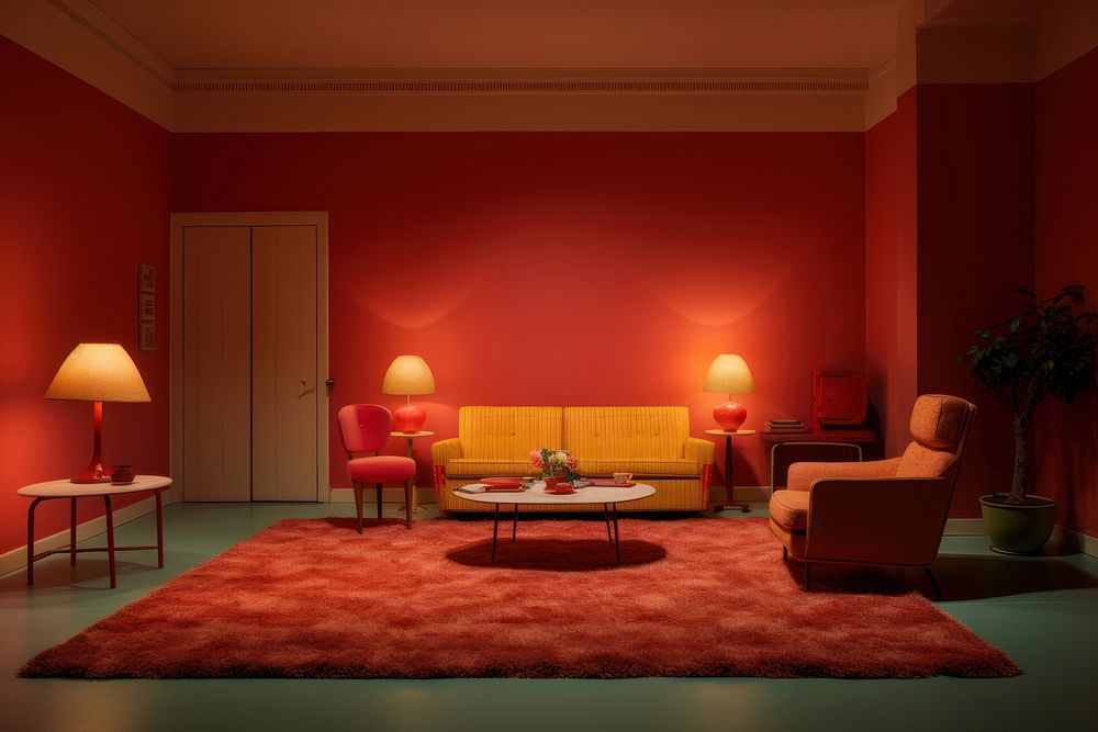 Retro room architecture furniture. | Premium Photo - rawpixel