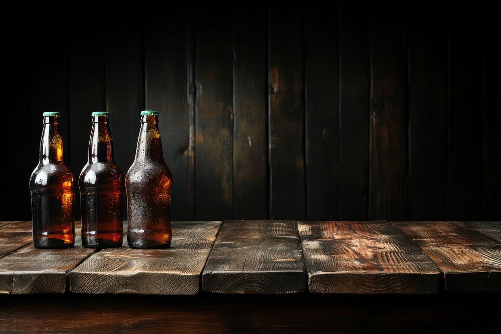 Beer bottles beer drink table | Premium Photo - rawpixel