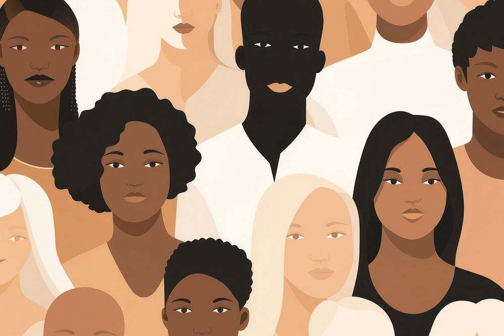 Diverse people standing together illustration. | Free Photo ...