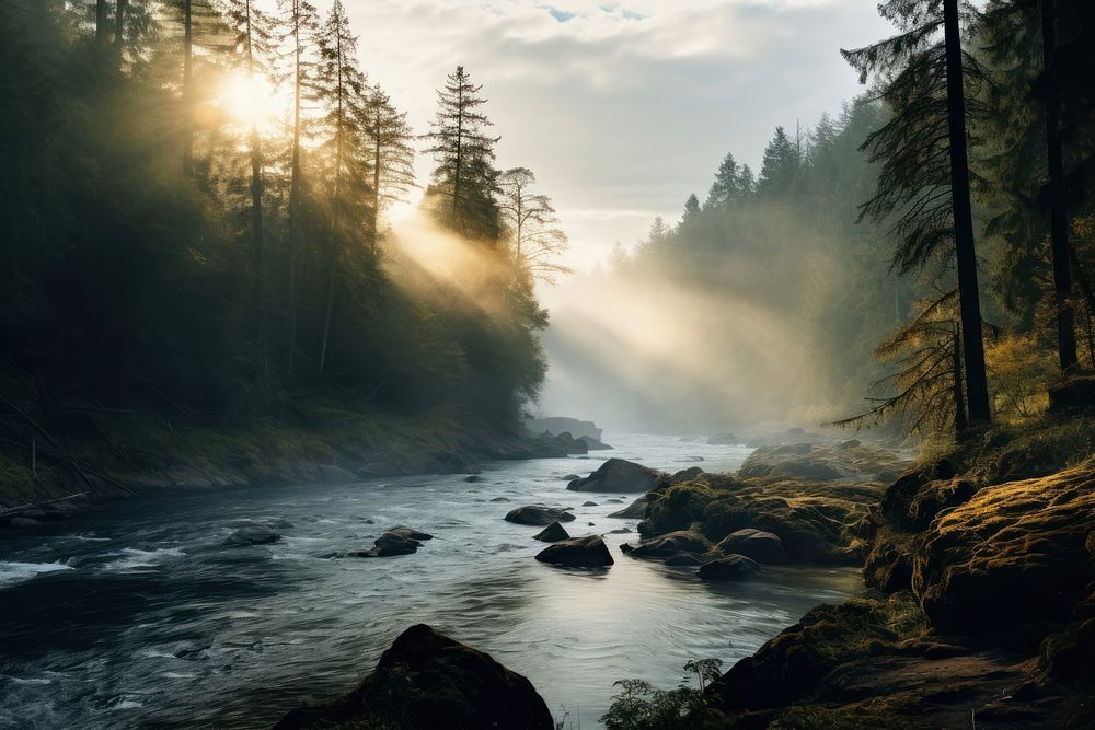 Nature wilderness landscape sunlight. | Premium Photo - rawpixel