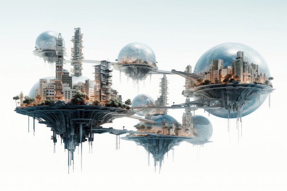Future Floating cities transportation architecture | Premium Photo ...