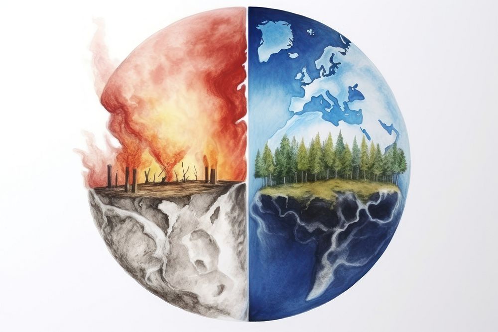 Climate change painting art creativity. | Premium Photo Illustration ...