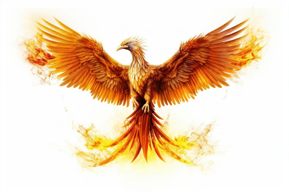 Phoenix bird white background creativity. | Premium Photo - rawpixel