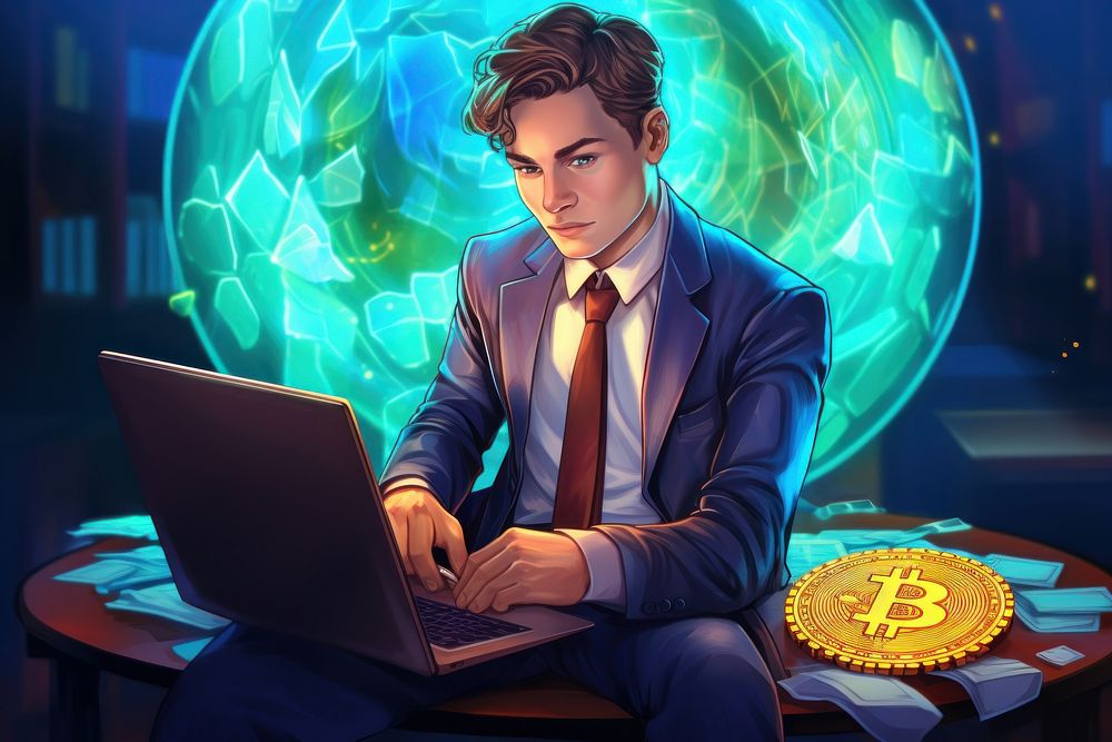 Invest computer laptop adult. AI | Free Photo Illustration - rawpixel