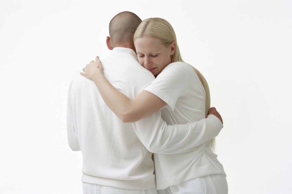 Hugging portrait adult white. AI | Premium Photo - rawpixel