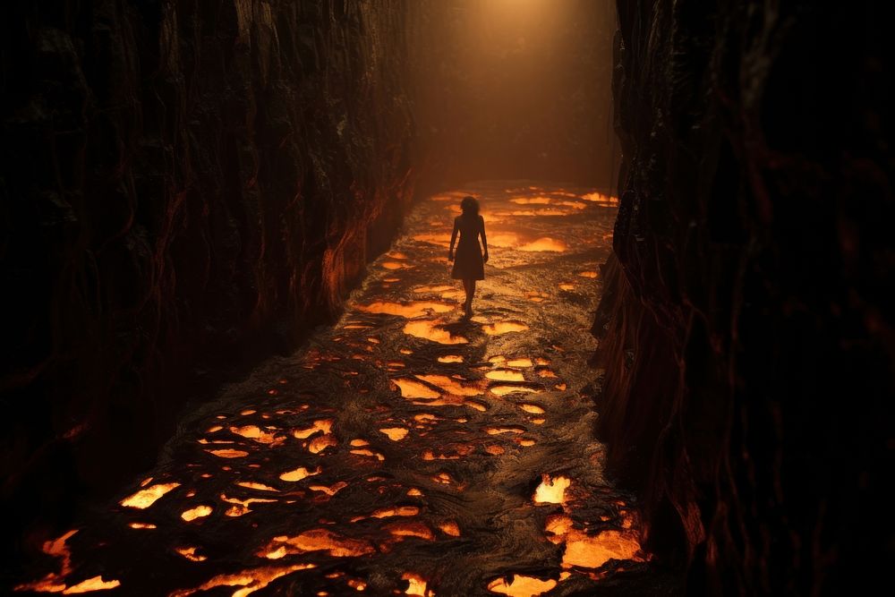 Underworld outdoors bonfire nature. AI | Free Photo - rawpixel