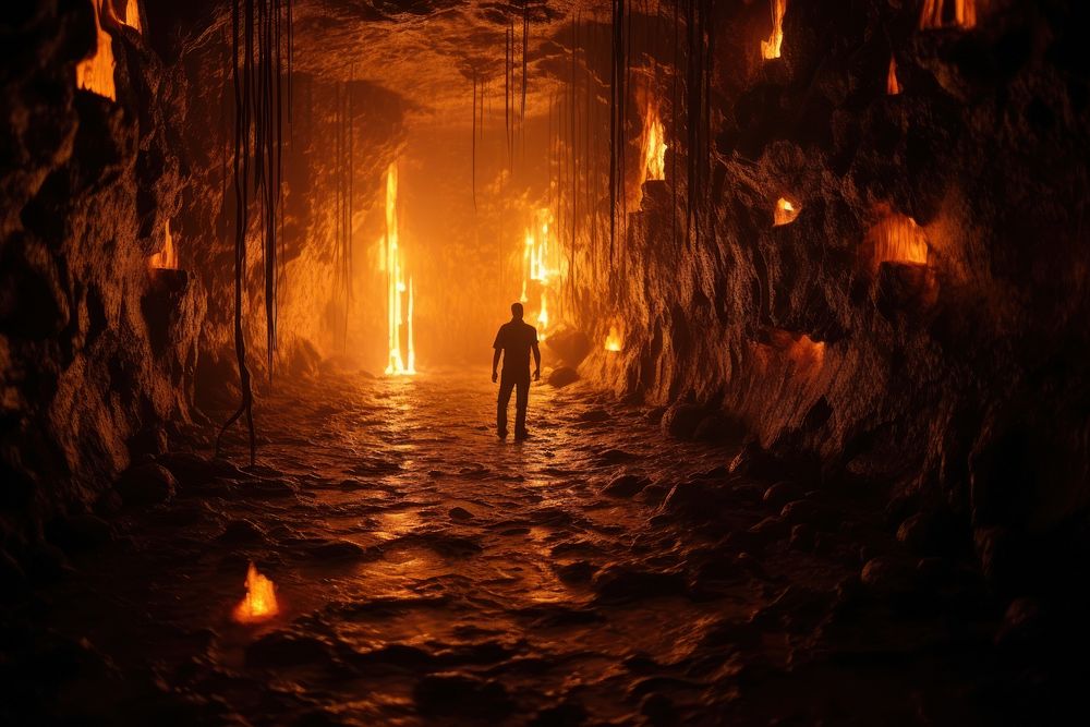 Underworld fire outdoors nature. AI | Free Photo - rawpixel