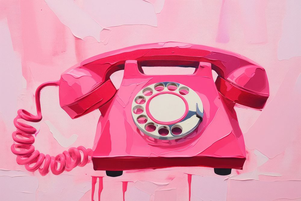 Pink phone art electronics technology. | Free Photo Illustration - rawpixel