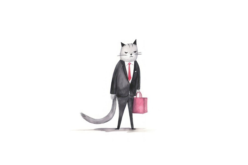 Business cat animal cartoon mammal. | Free Photo Illustration - rawpixel