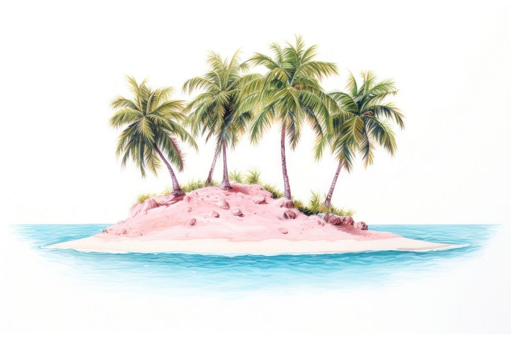 Tropical island outdoors drawing nature. | Free Photo Illustration ...