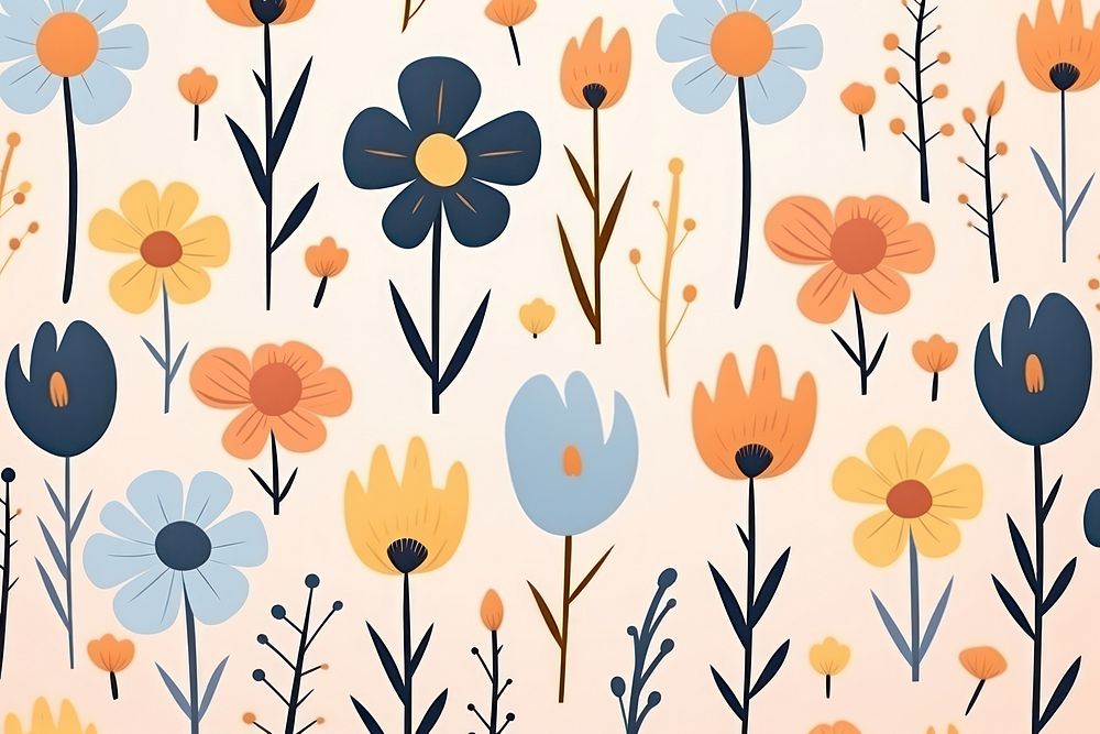 Flower pattern backgrounds wallpaper plant. | Free Photo Illustration ...