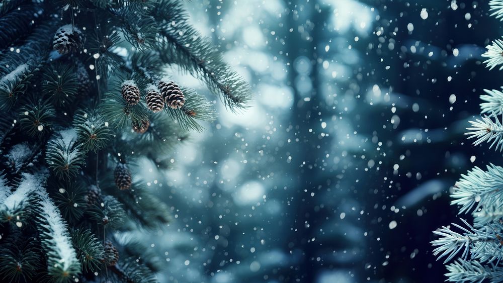 Pine tree snow snowflake. | Premium Photo - rawpixel