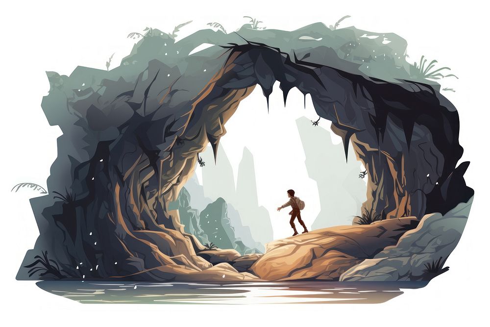 Cave adventure outdoors nature arch. | Free Photo Illustration - rawpixel