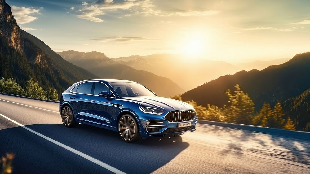 SUV coupe sport blue car. | Free Photo - rawpixel