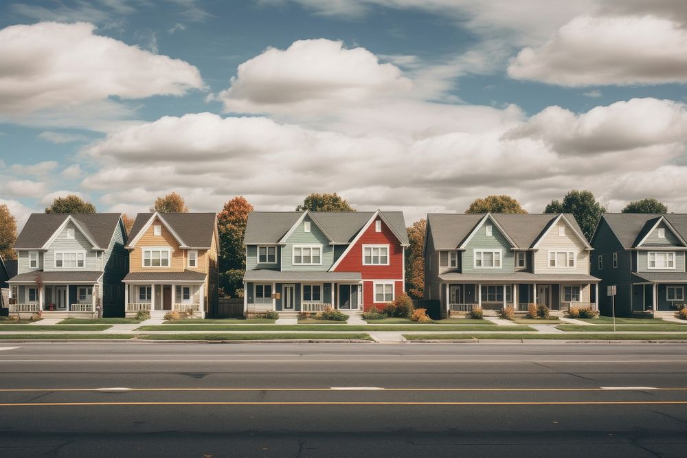 Houses suburb architecture building. AI | Free Photo - rawpixel