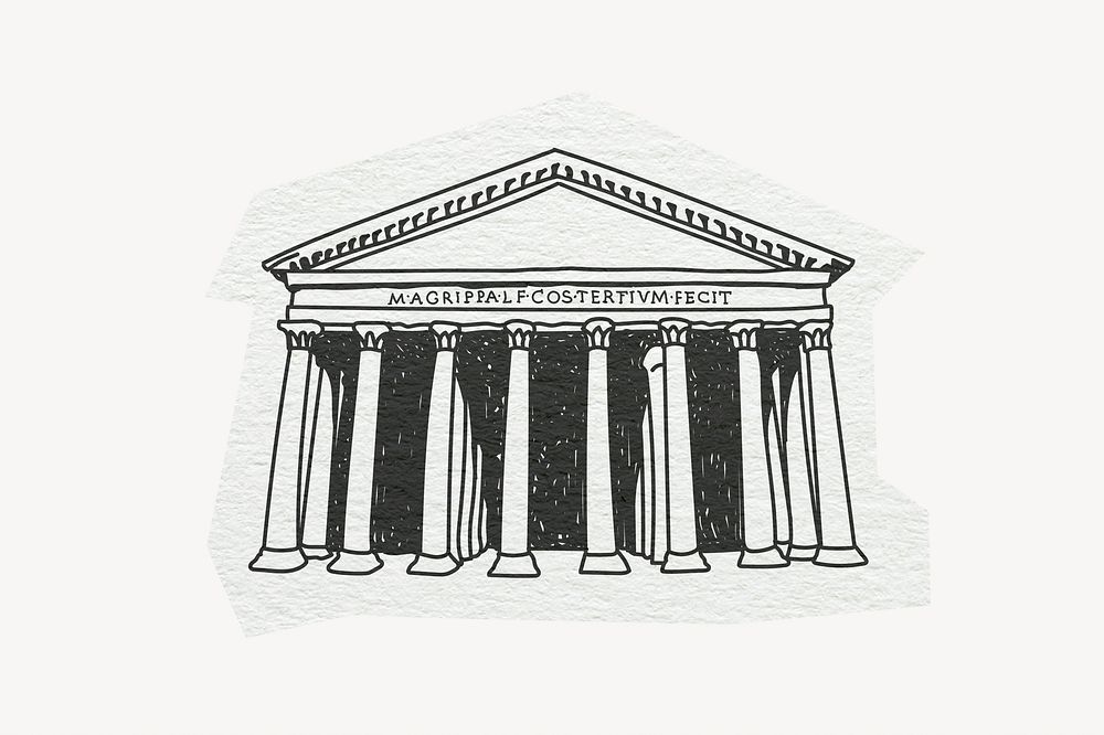 Pantheon, Roman temple Rome, line | Free Photo Illustration - rawpixel