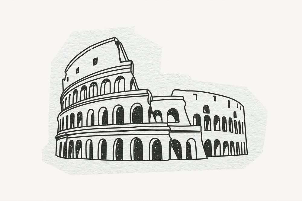 Colosseum, historical landmark Rome, line | Free Photo Illustration ...