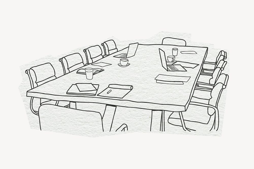 Meeting room, business line art | Free Photo Illustration - rawpixel