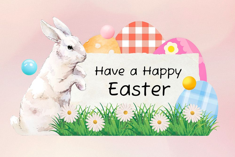 Happy Easter, bunny creative remix | Free Photo Illustration - rawpixel