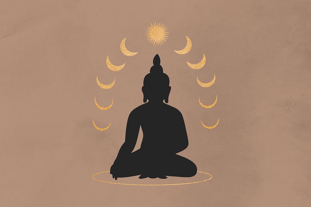 Buddhist moon, spiritual illustration, design | Free Photo Illustration ...