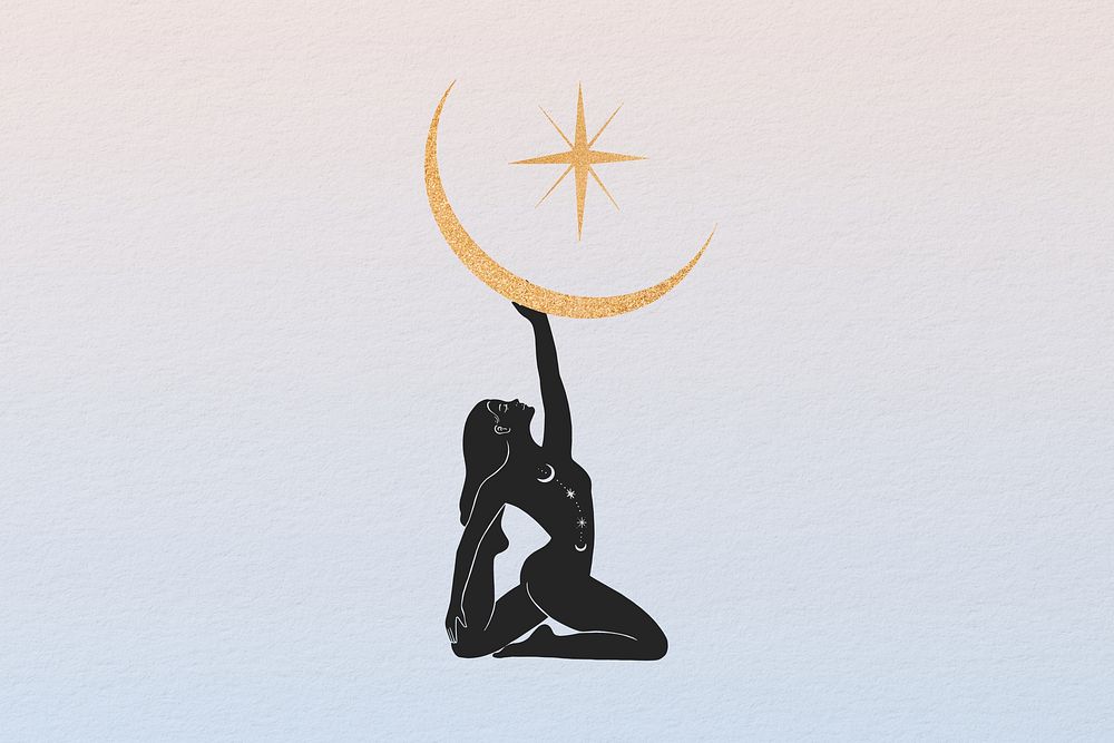 Moon spirit, spiritual illustration, design | Premium Photo ...