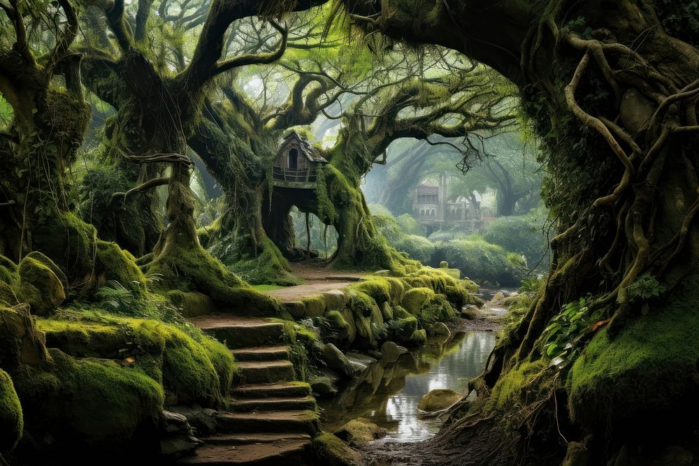 Fairy forest vegetation landscape outdoors. | Free Photo - rawpixel