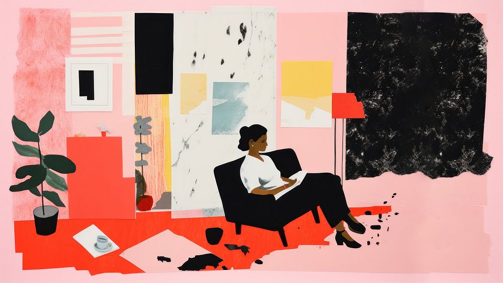 Living room collage art painting. | Free Photo Illustration - rawpixel