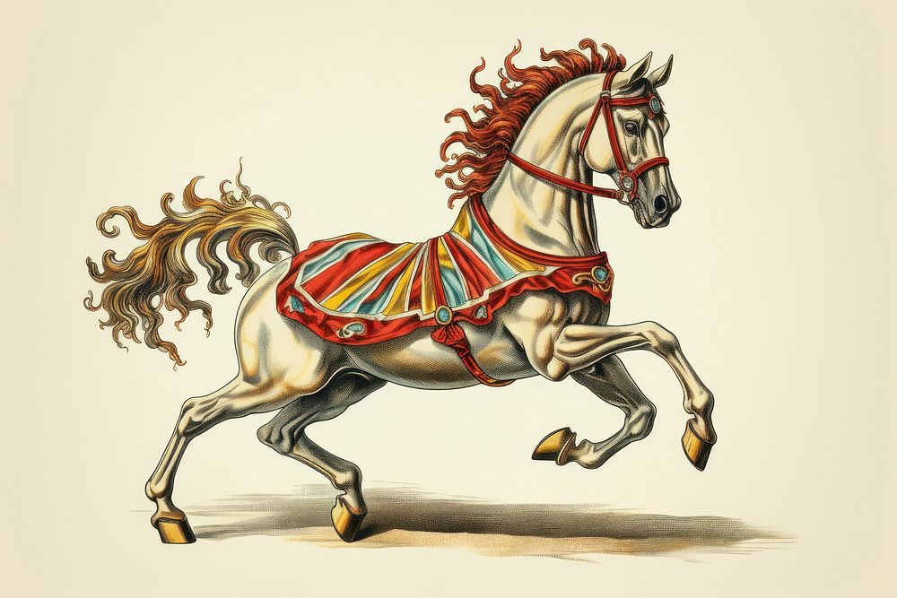 Circus horse stallion drawing. AI | Free Photo Illustration - rawpixel