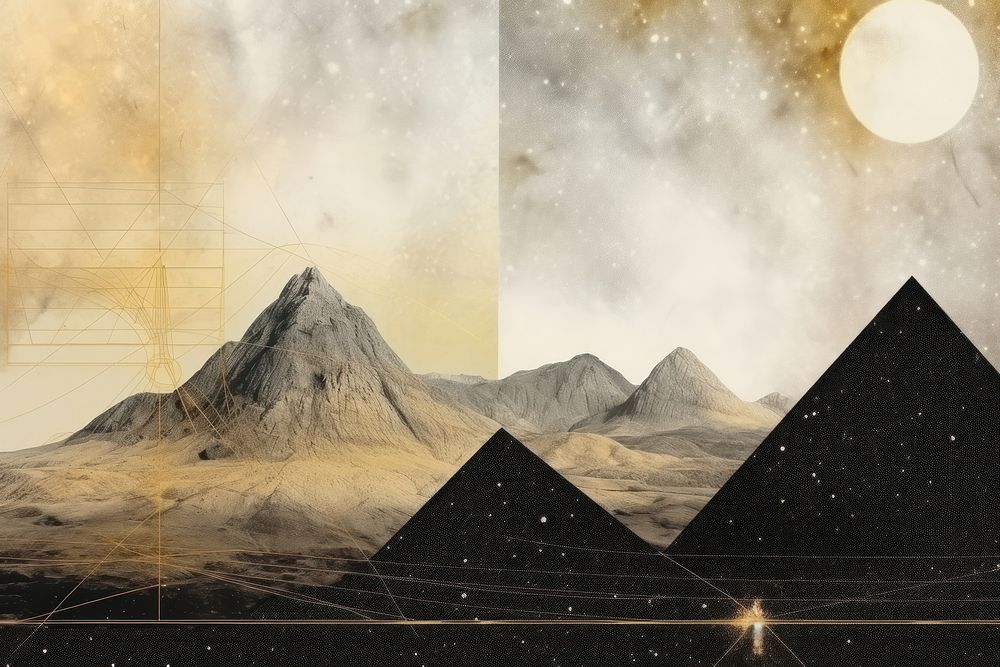 Spiritual landscape mountain pyramid. | Free Photo Illustration - rawpixel