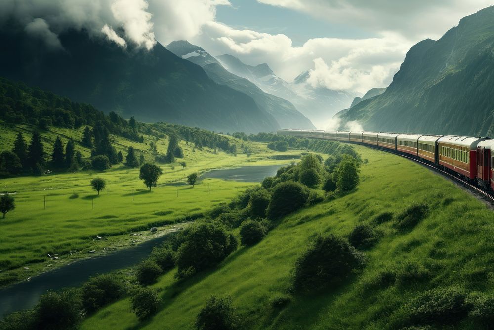 Train train landscape outdoors. | Premium Photo - rawpixel