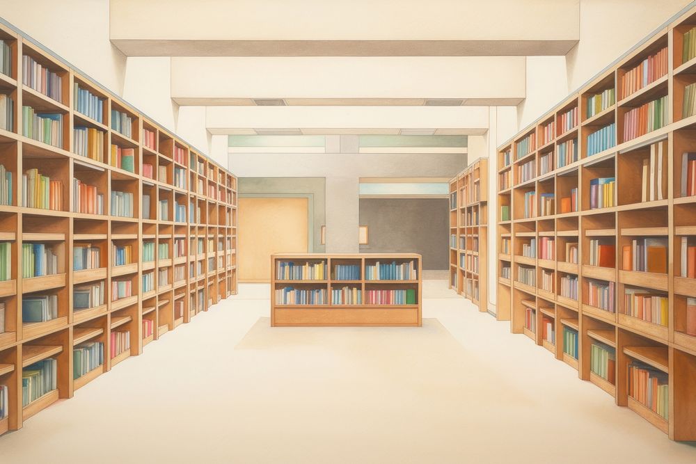Library publication bookshelf furniture | Premium Photo Illustration ...