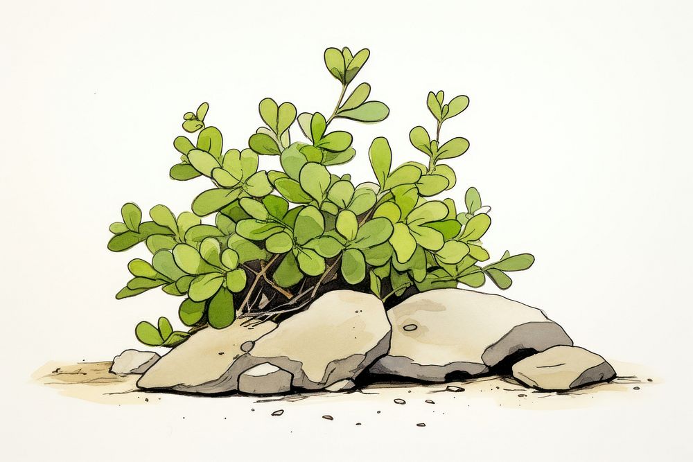 Bush sketch cartoon drawing. AI | Free Photo Illustration - rawpixel