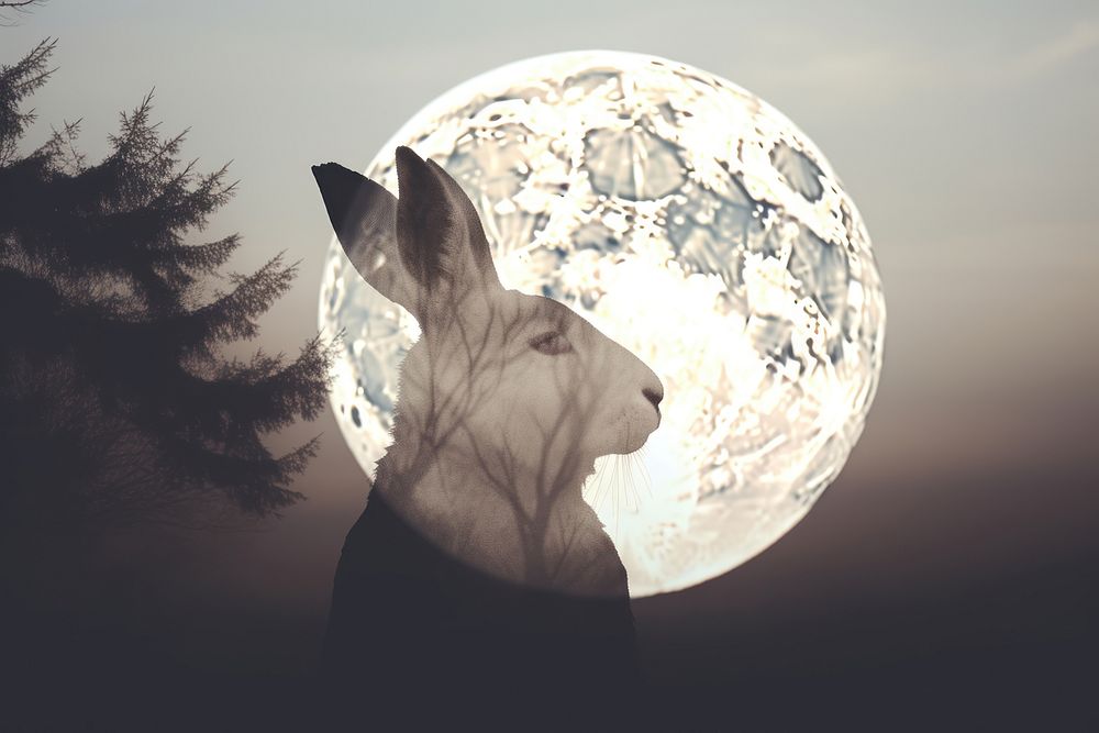 Rabbit moon astronomy outdoors nature. | Free Photo - rawpixel