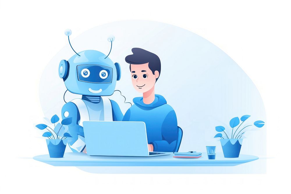 Assistance computer cartoon person. AI | Free Photo Illustration - rawpixel