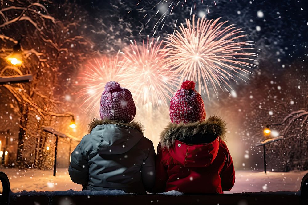 New Year fireworks snow outdoors | Premium Photo - rawpixel
