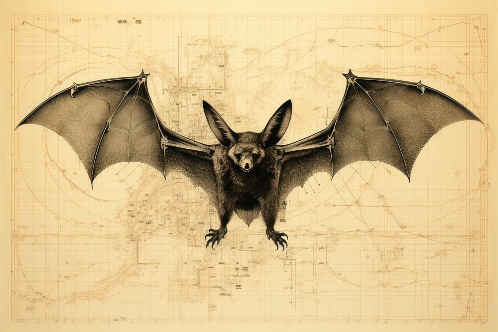Bat bat wildlife drawing. AI | Free Photo Illustration - rawpixel