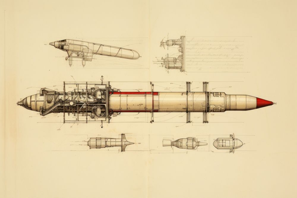 Rocket aircraft vehicle drawing | Free Photo Illustration - rawpixel