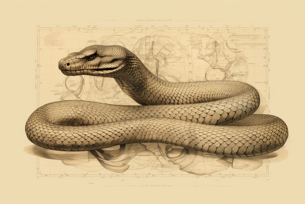 Snake snake reptile drawing. | Premium Photo Illustration - rawpixel