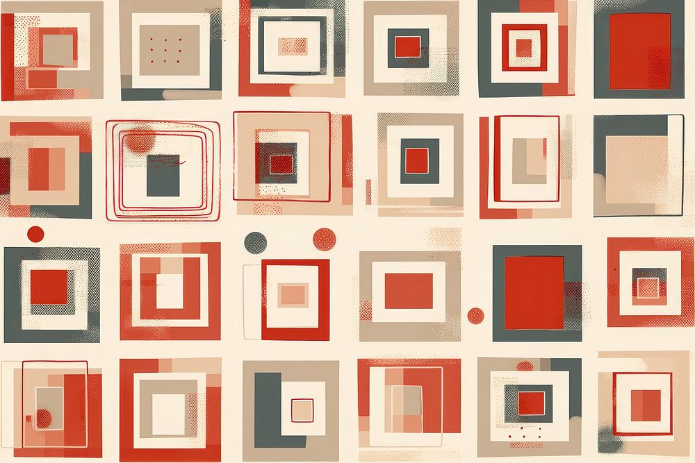Red vintage square pattern art | Free Photo Illustration - rawpixel