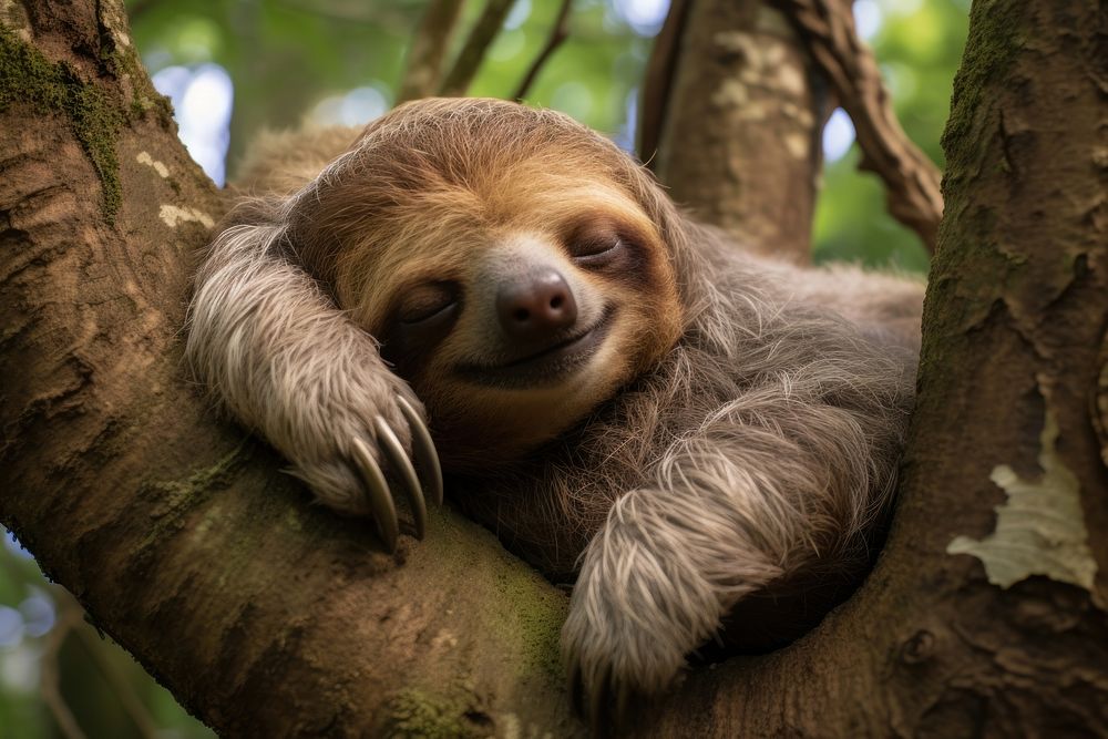 Sleeping sloth animal wildlife mammal. | Premium Photo - rawpixel
