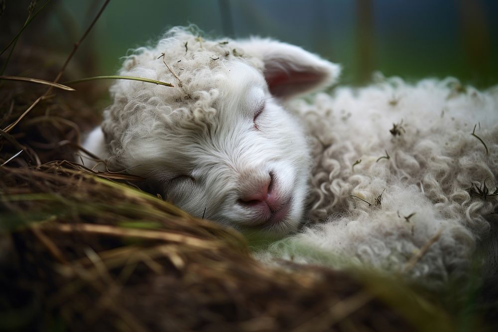 Sleeping baby sheep animal livestock | Free Photo - rawpixel