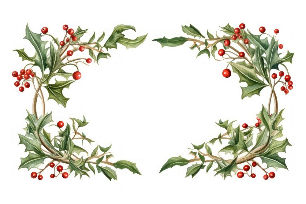Mistletoe pattern wreath plant. | Premium Photo Illustration - rawpixel