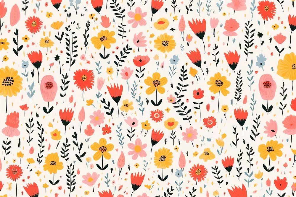 Summer flowers pattern backgrounds wallpaper. | Premium Photo ...