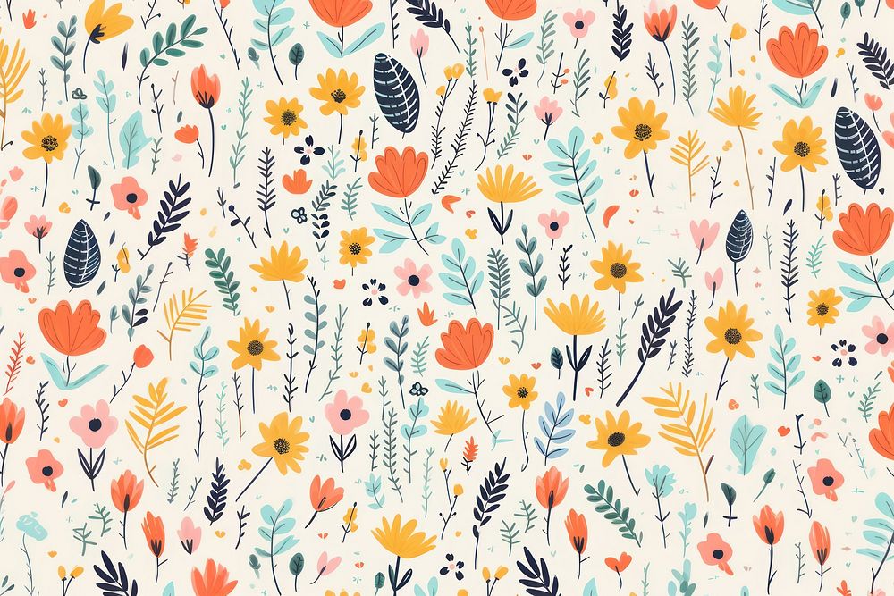 Summer flowers pattern backgrounds wallpaper. | Premium Photo ...