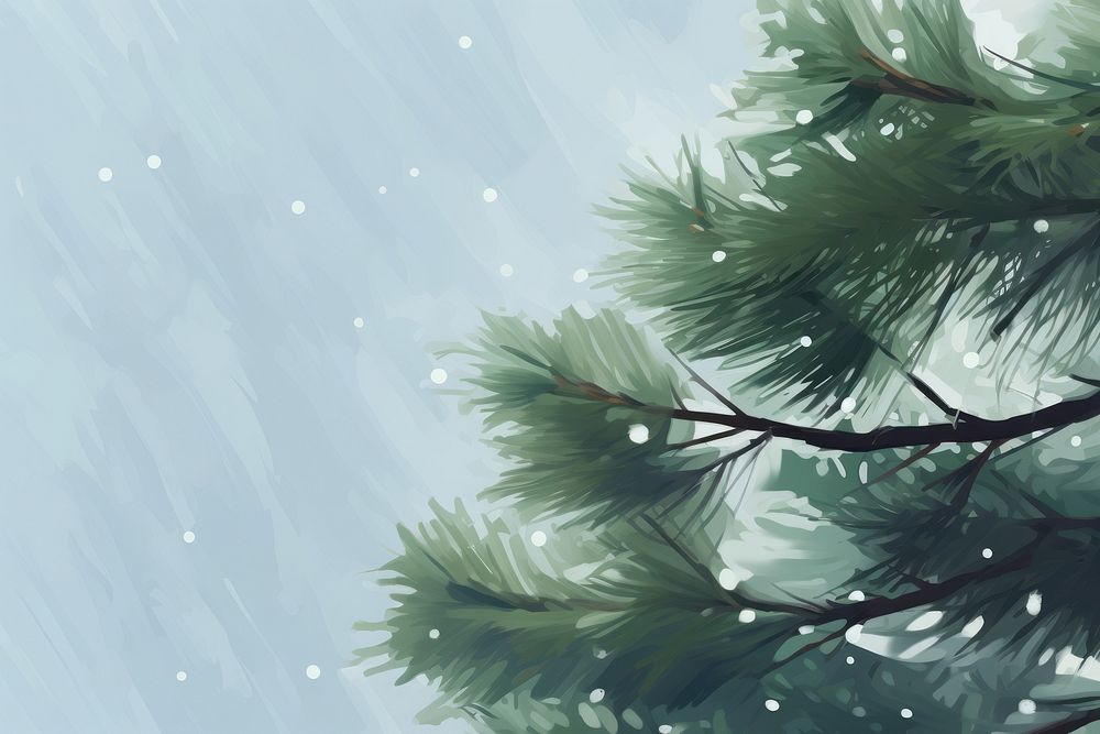 Pine tree snow backgrounds snowflake. | Free Photo Illustration - rawpixel