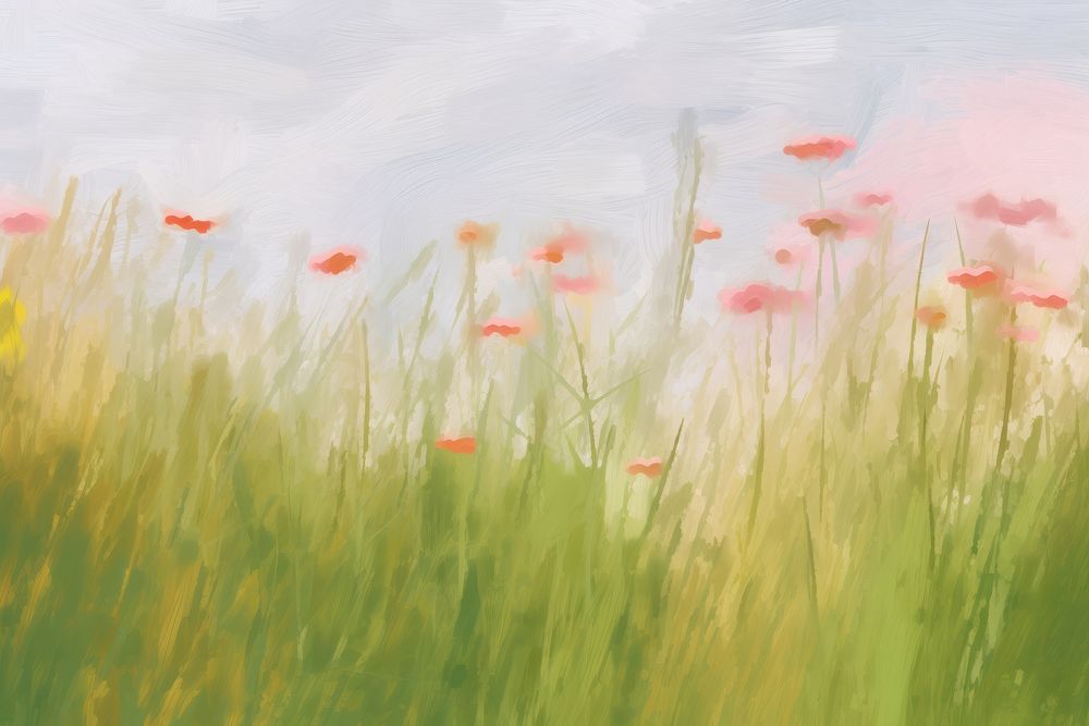 Meadow backgrounds painting outdoors. AI | Premium Photo Illustration - rawpixel