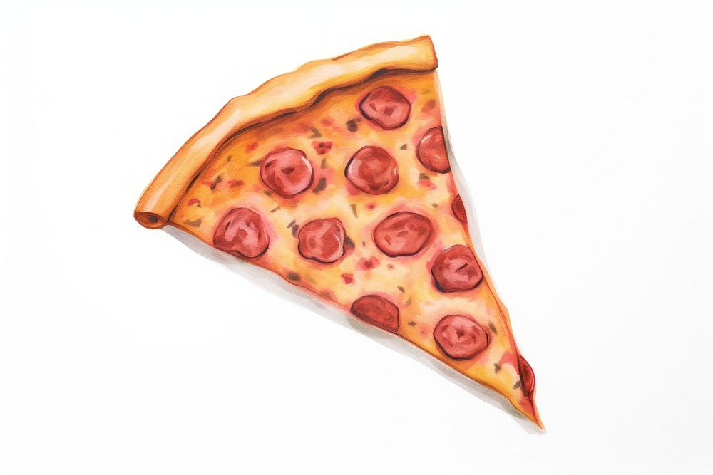 Pizza food white background pepperoni. | Free Photo Illustration - rawpixel
