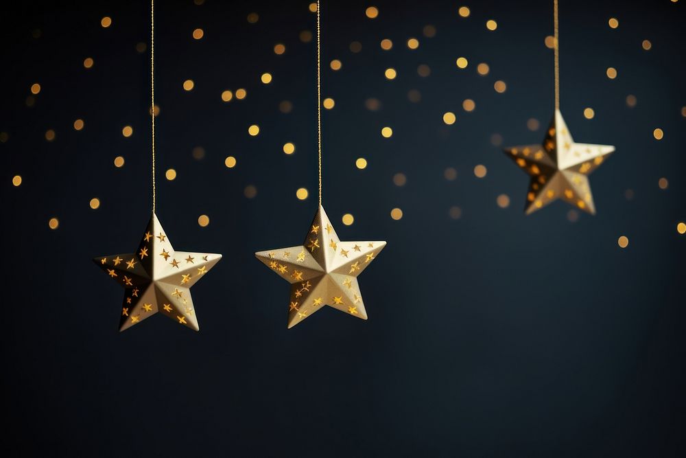 Gold star light hanging gold | Free Photo - rawpixel