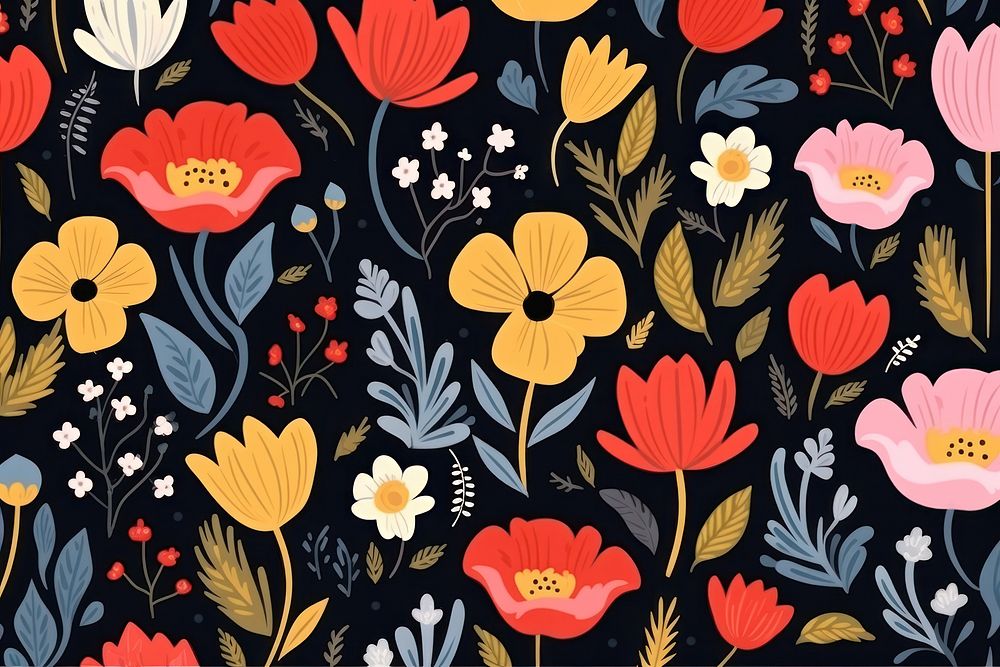Flower pattern backgrounds wallpaper. AI | Free Photo Illustration ...