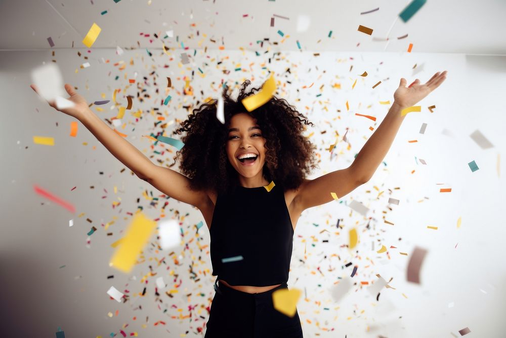Confetti hand celebration celebrating. AI | Free Photo - rawpixel